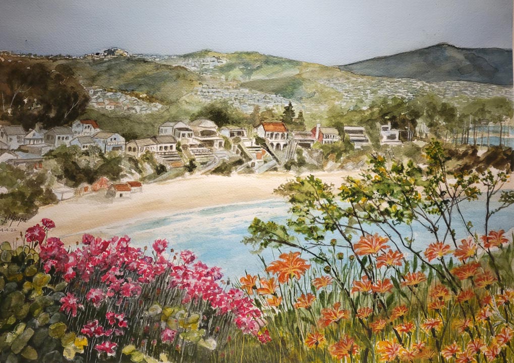 "Overlooking Laguna Beach" - Original Watercolor by Chuck Delpapa – Tin ...